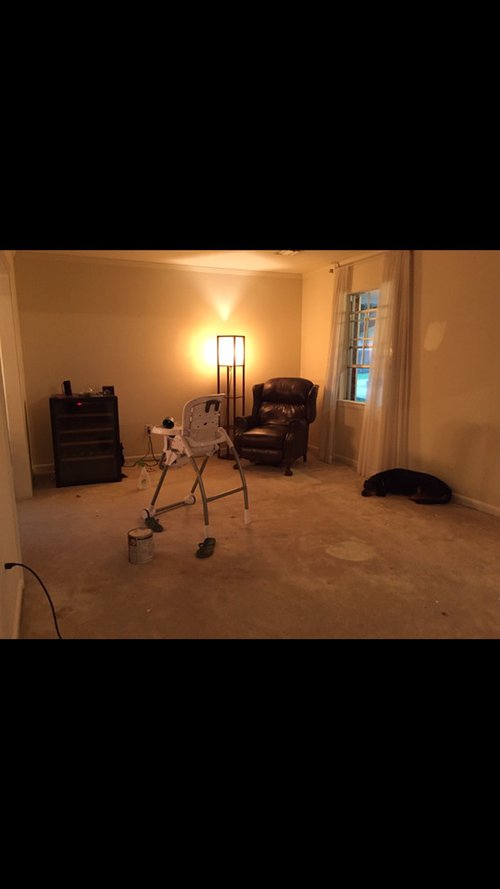 Empty crusty sitting room to functioning playroom