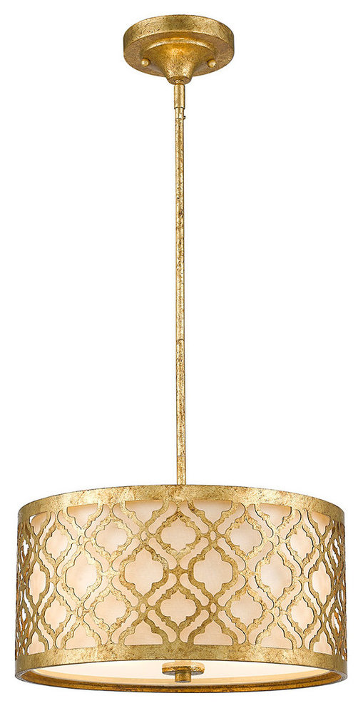 Arabella 2 Light Pendant in Distressed Gold - Mediterranean - Pendant ...
