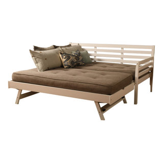 Boho Daybed With Pop Up and Linen Stone Mattresses - Transitional ...