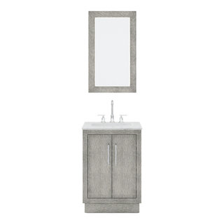 Hugo 24" Sink Carrara Marble Top Vanity Faucet Mirror, HU24CW01GK ...