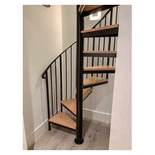 67_Crisp & Elegant Contemporary Stairs + Custom Spiral Stairway ...