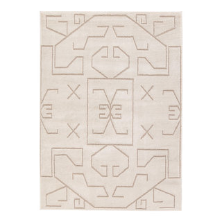 Vibe by Jaipur Living Cree Geometric Ivory/ Beige Area Rug, 2'7"x10 ...