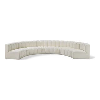 Arc Upholstered Inward Curved Modular Sectional, 8-Piece: 4 Curved ...