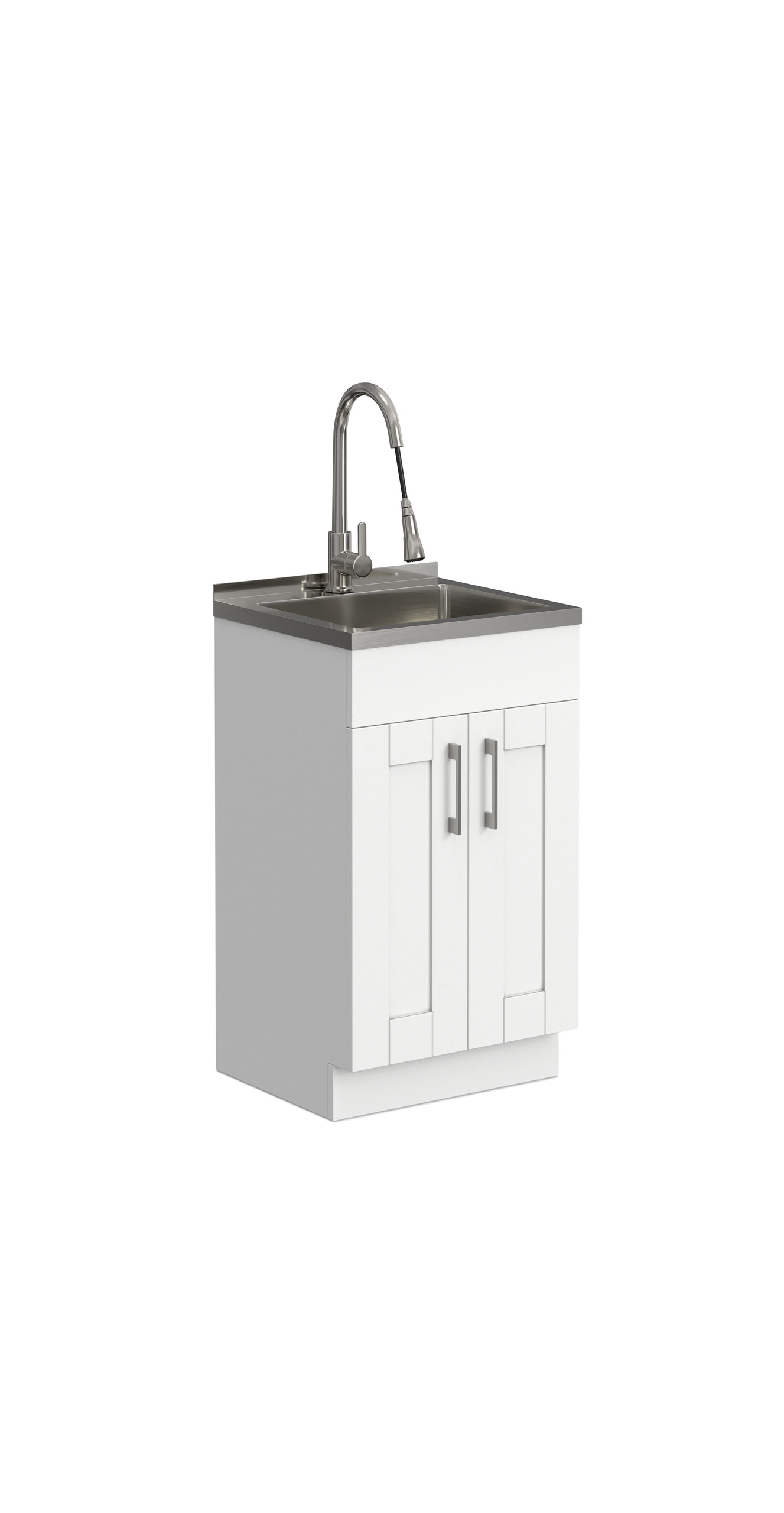 Modern Wide Shaker All-In-One 20" Laundry Utility Sink and Cabinet ...