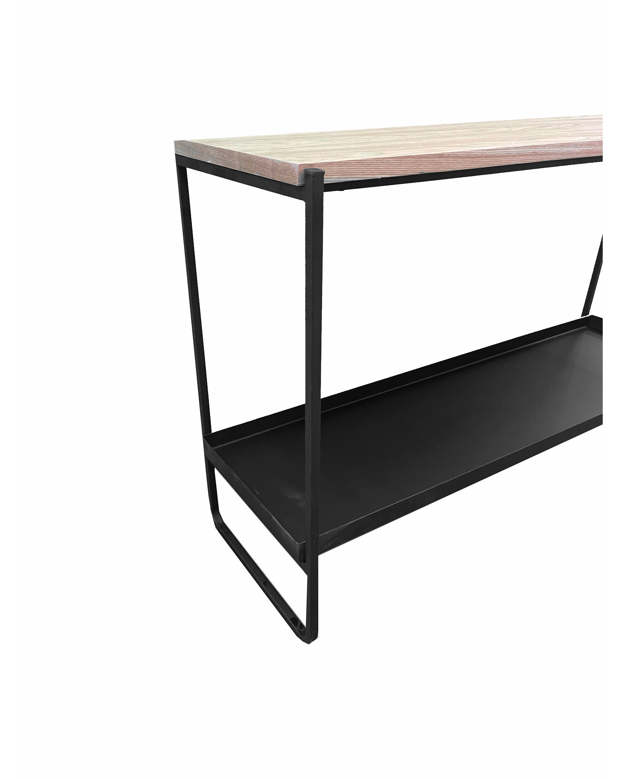 Pangea Home Vila 2-Tier Modern Wood Veneer/Metal Console in Black ...