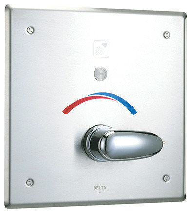 Delta Electronic Shower Trim With Push Button Activator, Battery ...