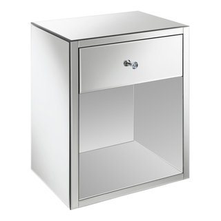 Coquette 1-drawer Rectangular Accent Table Mirror - Contemporary - Side ...