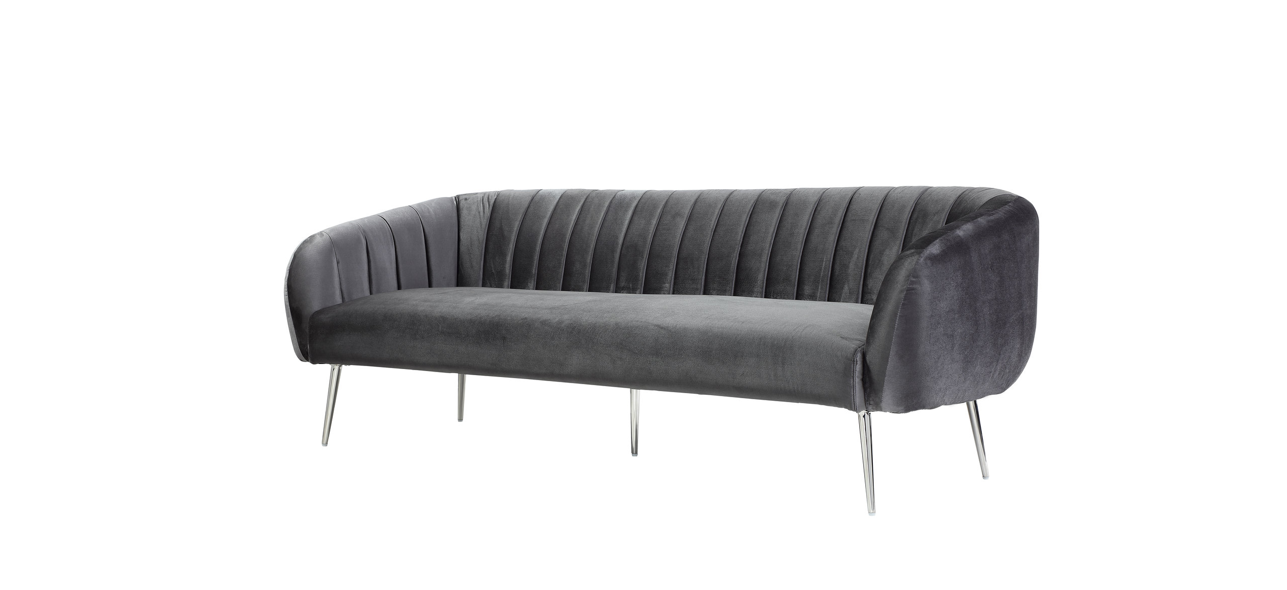 Hilda Sofa Gray Velvet - Midcentury - Sofas - by Pangea Home | Houzz