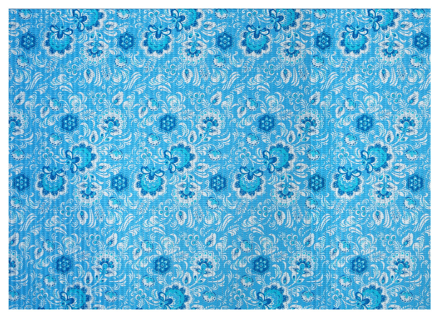 Floral PVC Bathroom Mat, Light Blue, 26" x 39", Covers 6.9 sq ft, 26" x ...