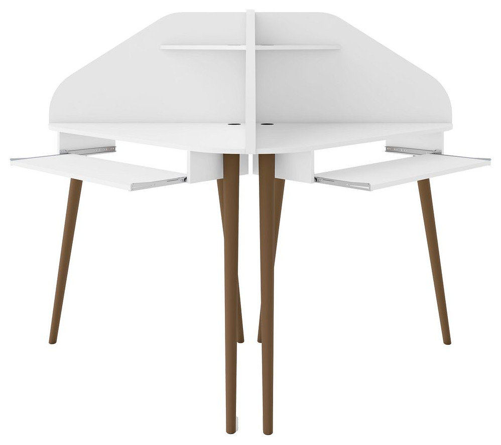 Bradley 2-Piece Cubicle Section Desk White - Midcentury - Desks And ...