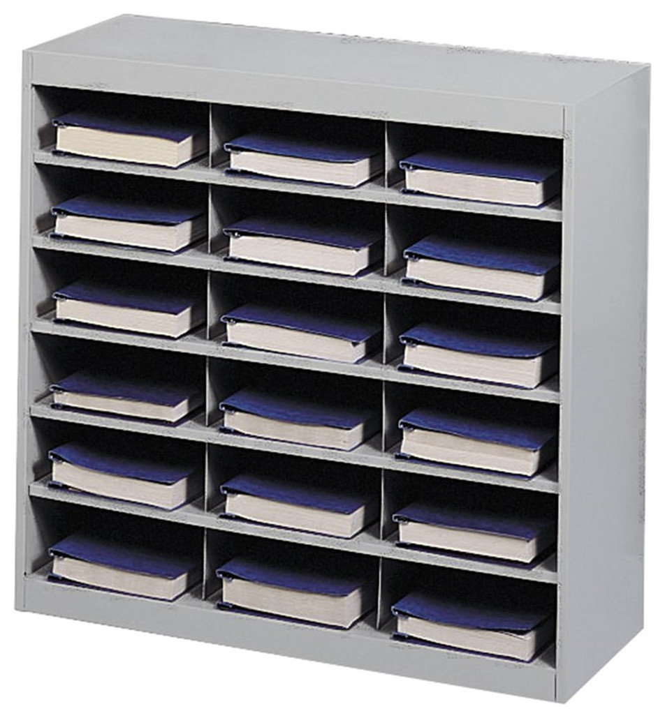 Safco E-Z Stor Grey Steel Mail Organizer - 18 Compartments ...