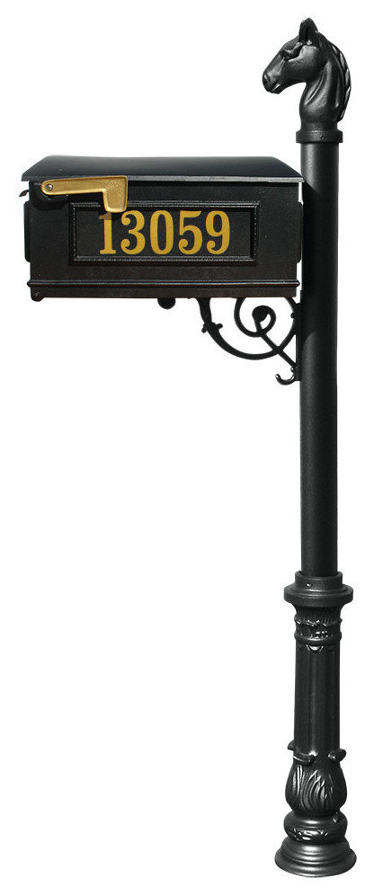 Mailbox Post System-Decorative Ornate Base-Gold Vinyl Personalized ...