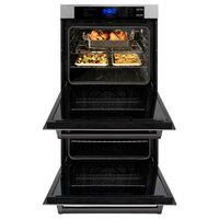 ZLINE DuraSnow Stainless Steel Double Wall Oven With Matte Black, AWDSZ ...