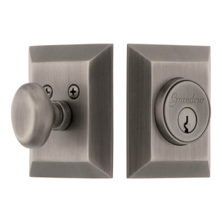Grandeur Fifth Avenue Square Single Cylinder Deadbolt - Transitional ...