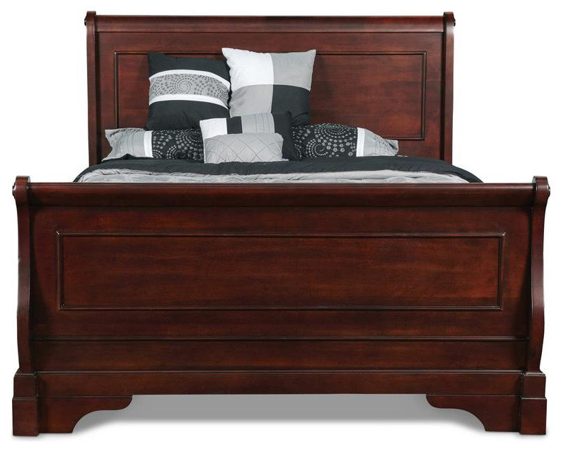 Versailles 4-Piece Wood King Bedroom Set with Chest in Cherry ...