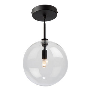 Pinpoint One Light Semi-Flush Mount in Black - Contemporary - Flush ...