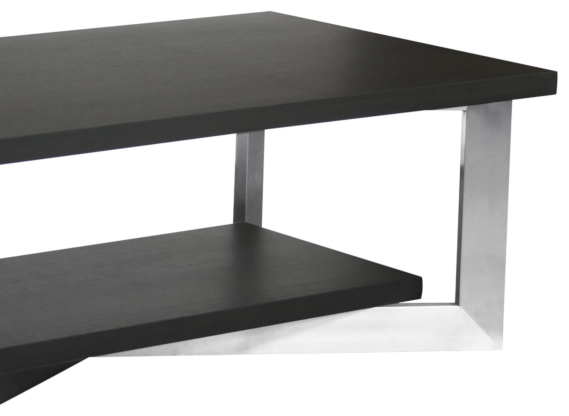 Vermont Contemporary Coffee Table in Brushed Stainless Steel Finish and ...