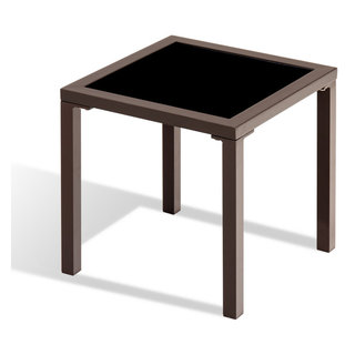 Aluminum Outdoor Side/End Table, Small Square Bistro Table with ...