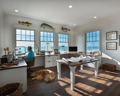 Best Beach Style Home Office Design Ideas & Remodel Pictures | Houzz