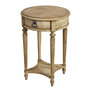 Jules 1-Drawer Round Accent Table - Traditional - Side Tables And End ...