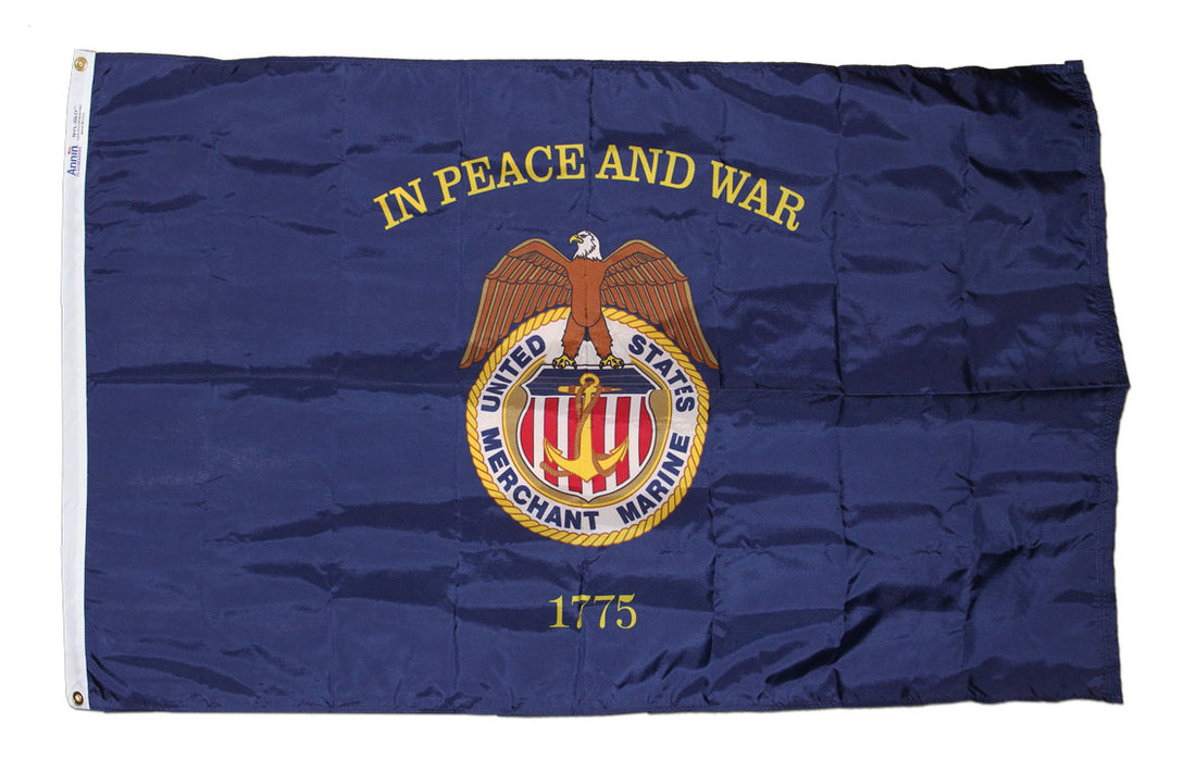 Merchant Marine, 3'x5' Nylon Flag - Traditional - Flags And Flagpoles ...