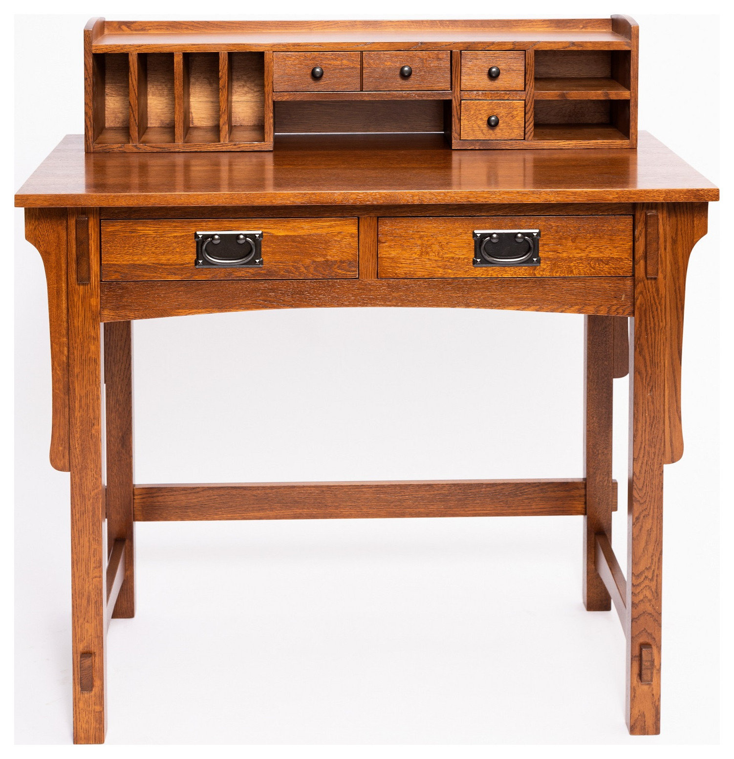 Mission Quarter Sawn Oak Desk With 2 Drawers and Storage - Craftsman ...