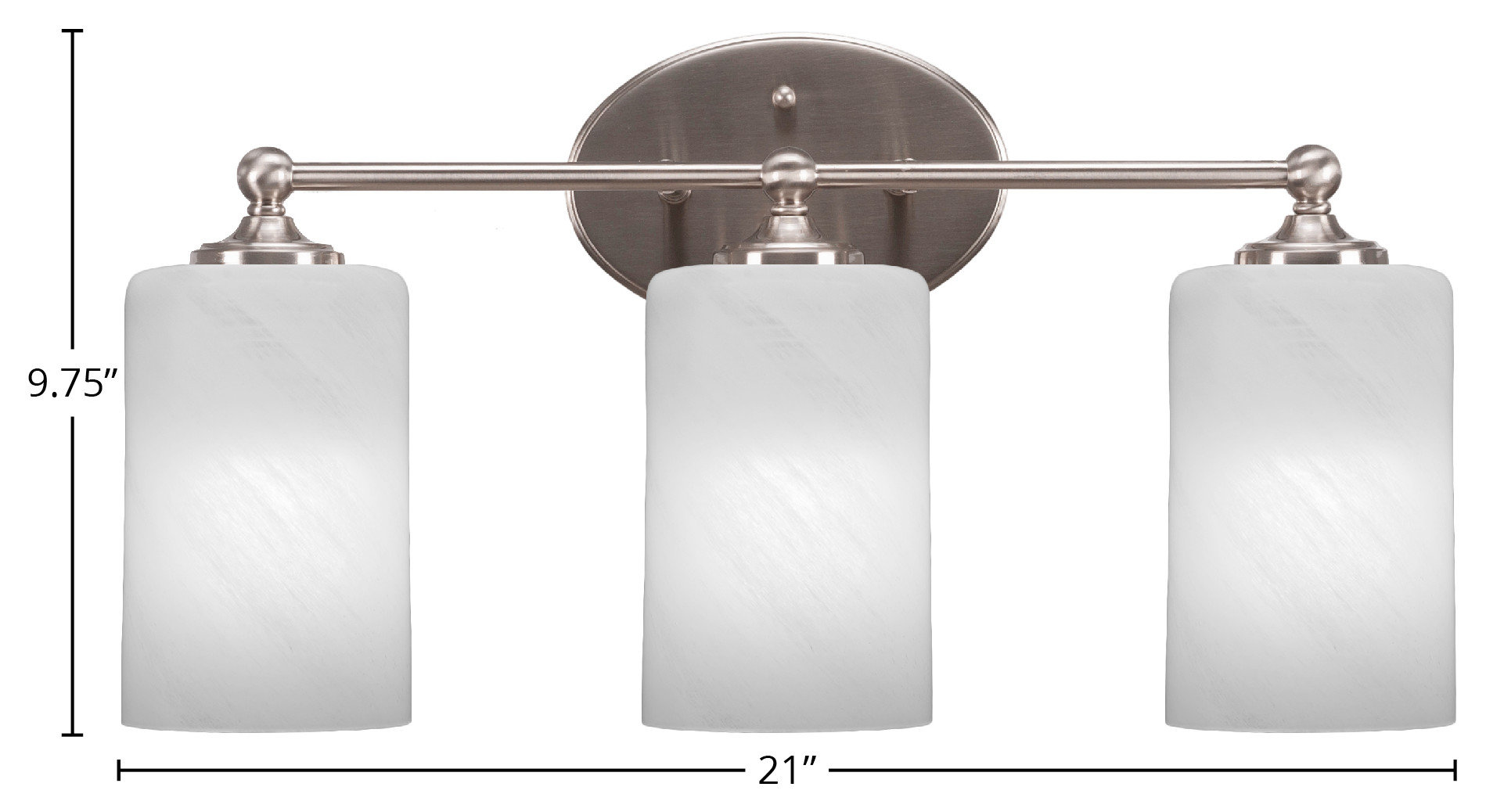 Capri 3-Light Bath Bar, Brushed Nickel/White Marble - Transitional ...
