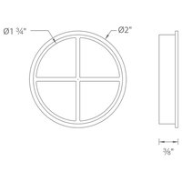 2" Diameter Cross Louver Filter, Brushed Nickel - Lighting Hardware ...