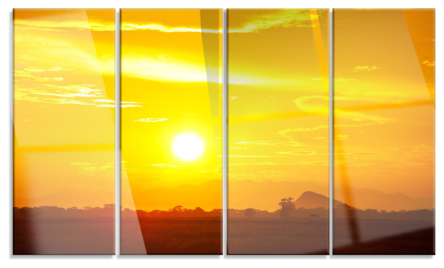 "Bright Yellow Sky at Sri Lanka Sunset", 48"x28" - Contemporary - Metal ...