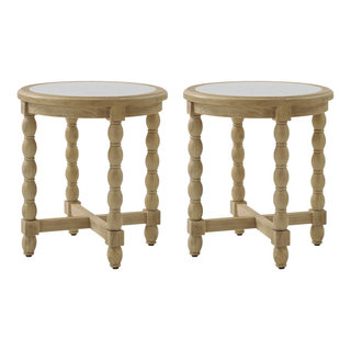 20"W Traditional Style Round End Table, Set of 2 - Traditional - Side ...