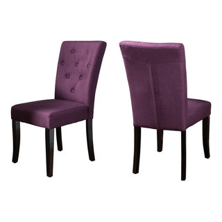 Stylish Fabric Dining Chair, Deep Purple - Contemporary - Dining Chairs ...
