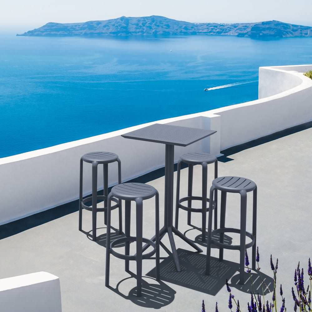 Tom Resin Bar Stool Dark Gray - Contemporary - Bar Stools And Counter ...