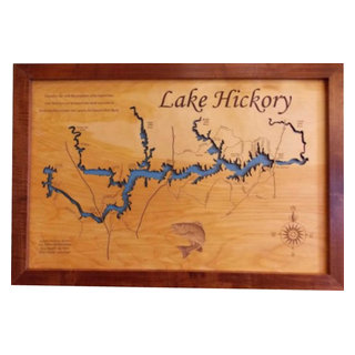 Lake Hickory, North Carolina-Wood Lake Map, Medium - Contemporary ...