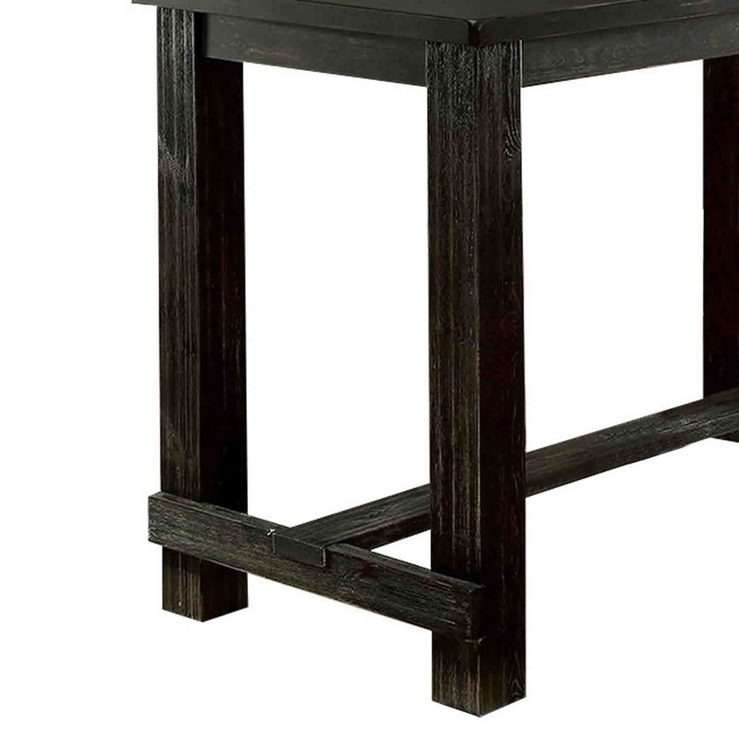 Benzara BM239812 72" Rectangular Dining Table, Block Legs, Antique ...