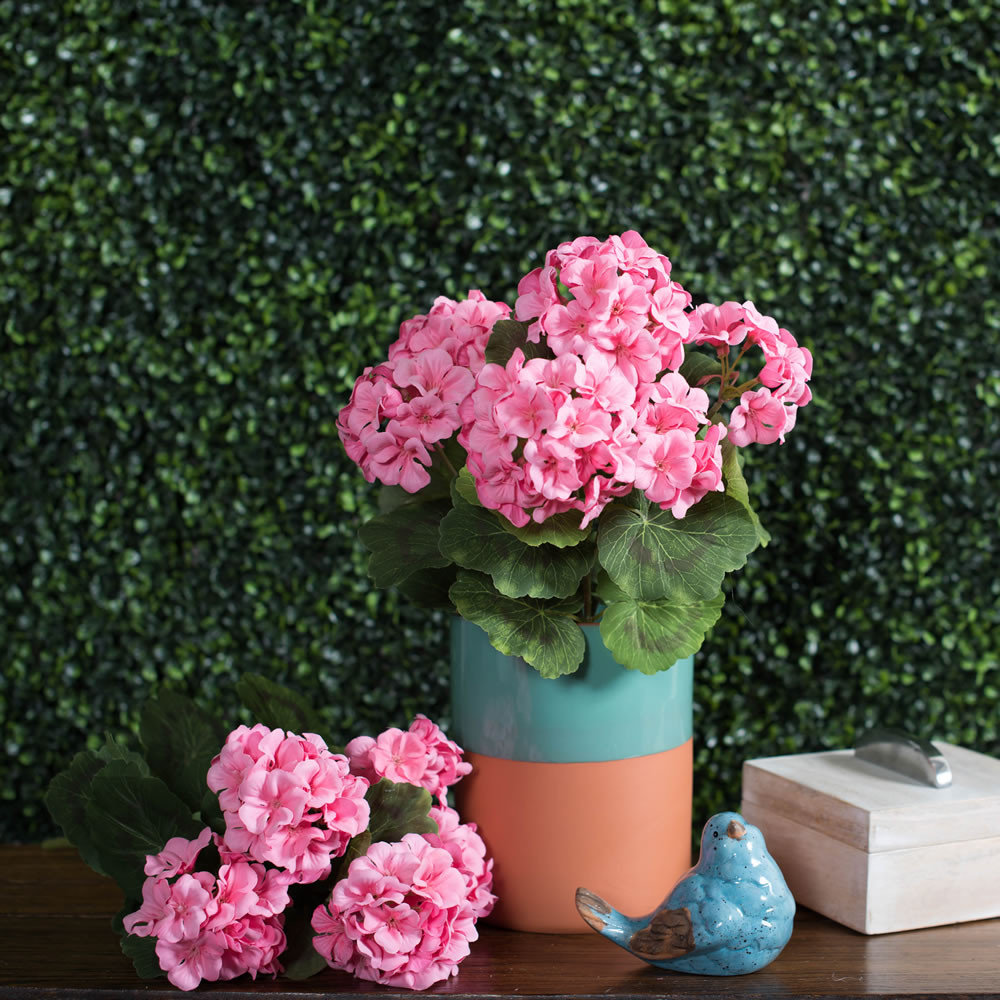 Vickerman Fq172903 19 5" Artificial Coral Geranium Bush - Traditional ...