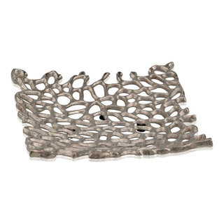 Silver Square Plate, Shiny Nickel Finished for Home Decor Centerpieces ...