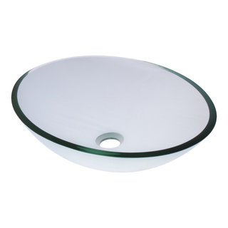 Ovale Clear Tempered Glass Vessel Bathroom Sink - Contemporary ...
