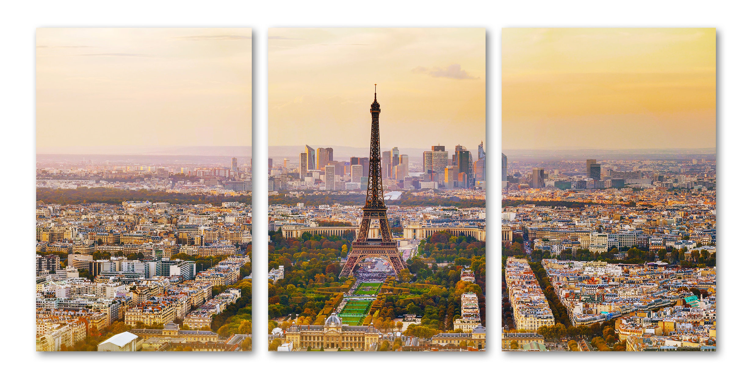 Paris, France Eiffel Tower Split Canvas Print, 3 Panel, Triptych Wall ...
