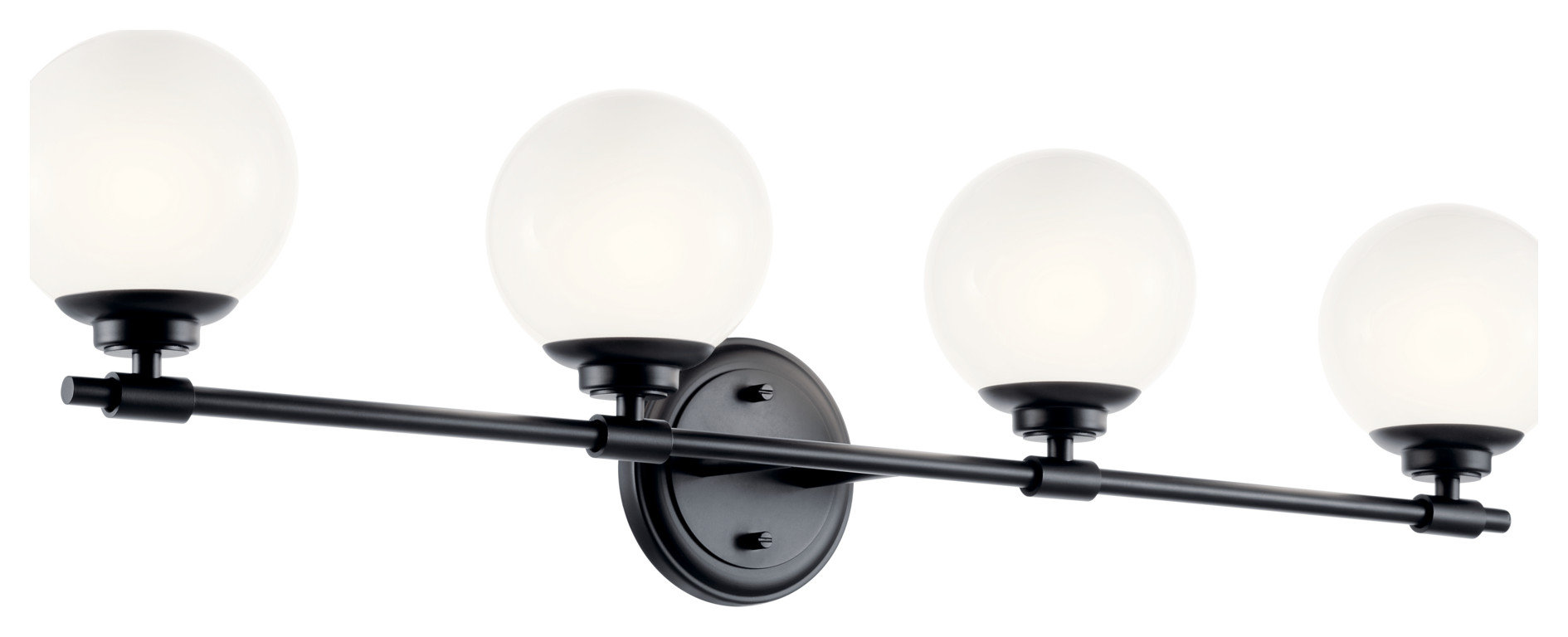 Benno 34" 4 Light Vanity With Opal Glass, Black - Contemporary ...