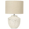 19.25" Cement Table Lamp With Linen Shade - Farmhouse - Table Lamps ...