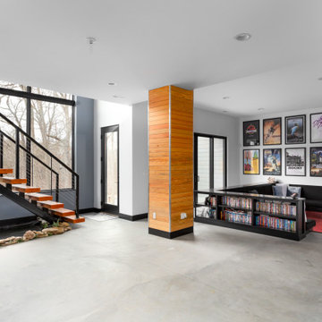 75 Mid-Century Modern Concrete Floor Basement Ideas You'll Love - March ...