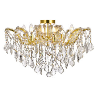 Elegant Lighting Maria Theresa 4 Light Royal Cut Semi Flush Mount in ...