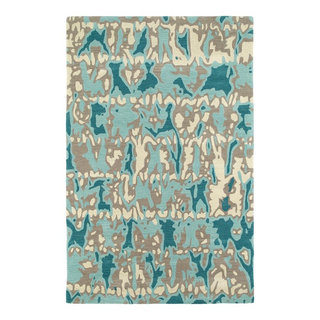 Kaleen Pastiche Collection Rug, Robin's Egg, 8'x10' - Contemporary ...