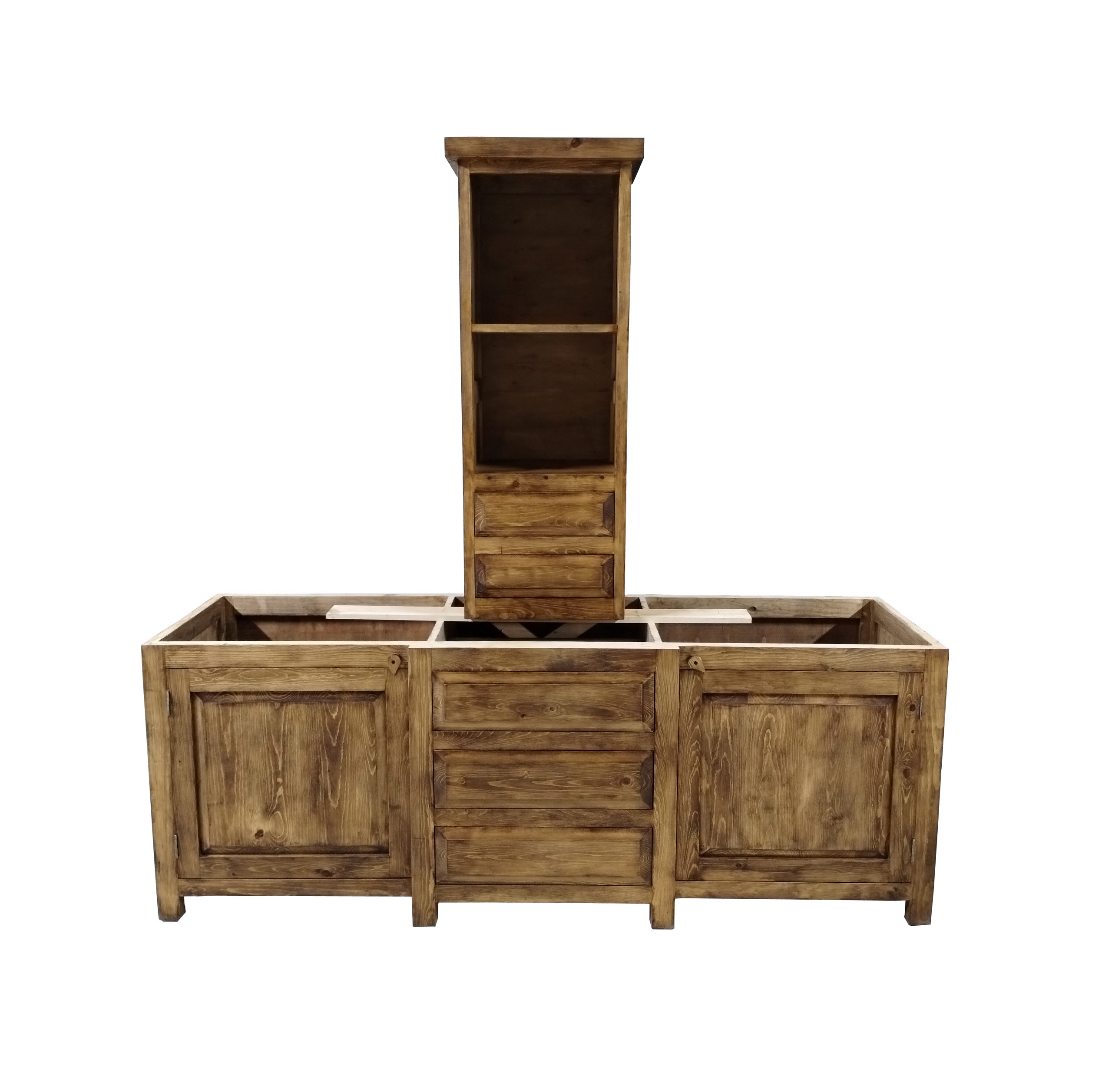 Saint Dominic Rustic Bathroom Vanity With Tower, 80 X 22 X 36 - Rustic ...