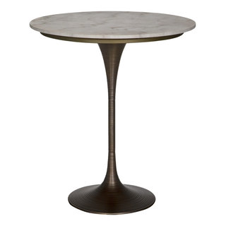 Joni Aged Brass Bar Table, 36W x 36D x 41H - Midcentury - Indoor Pub ...