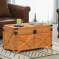 Large Farmhouse Wooden Storage Trunk Chest with Barn Design - Rustic ...