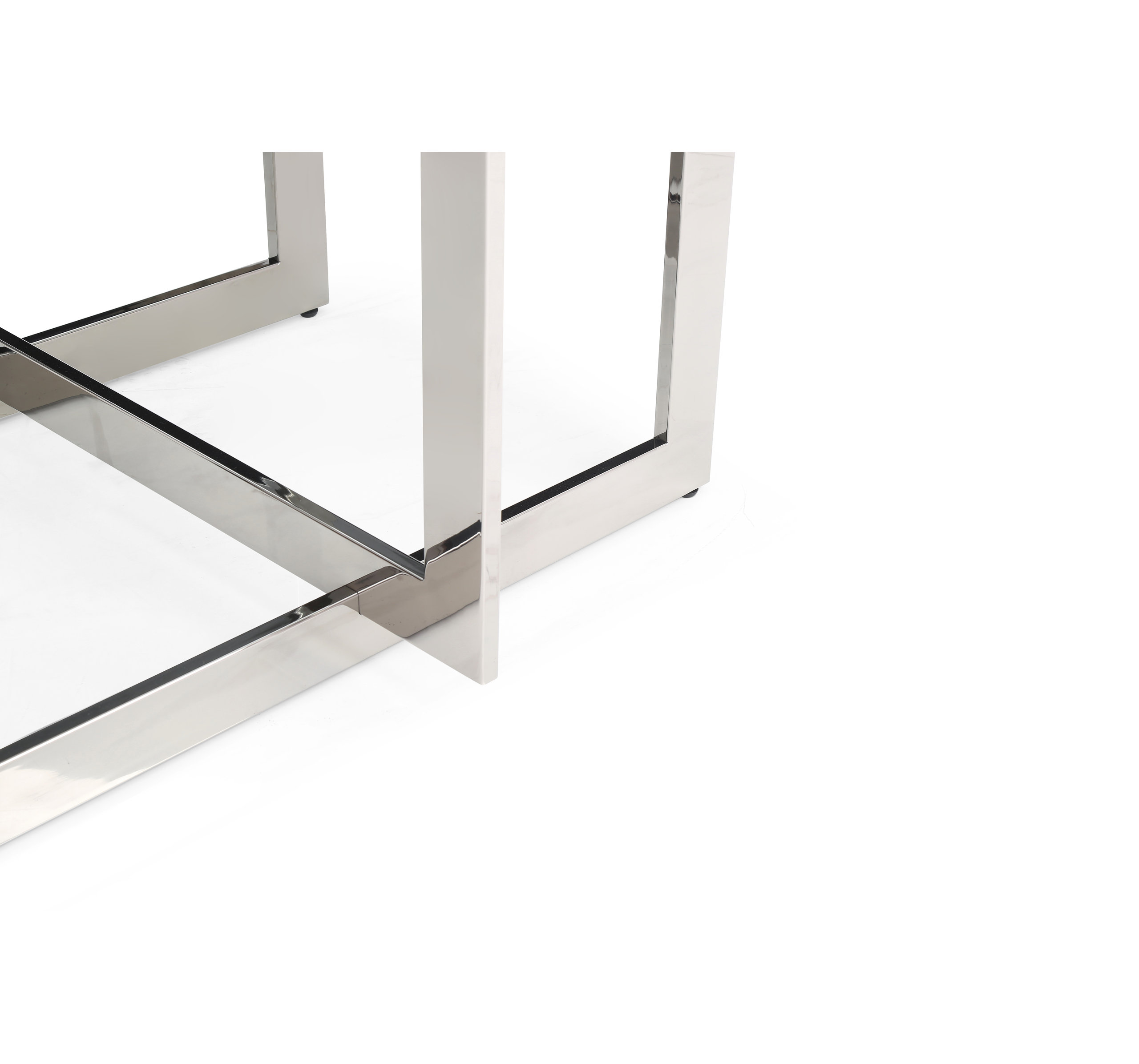 Modrest Keaton Square Modern Glass + Stainless Steel Dining Table ...