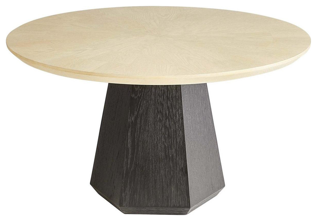 Lamu Dining Table, Natural and Black - Transitional - Dining Tables ...