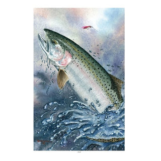 by Artist Dave Bartholet Steelie Steelhead Art Print, 30"x45" - Rustic ...