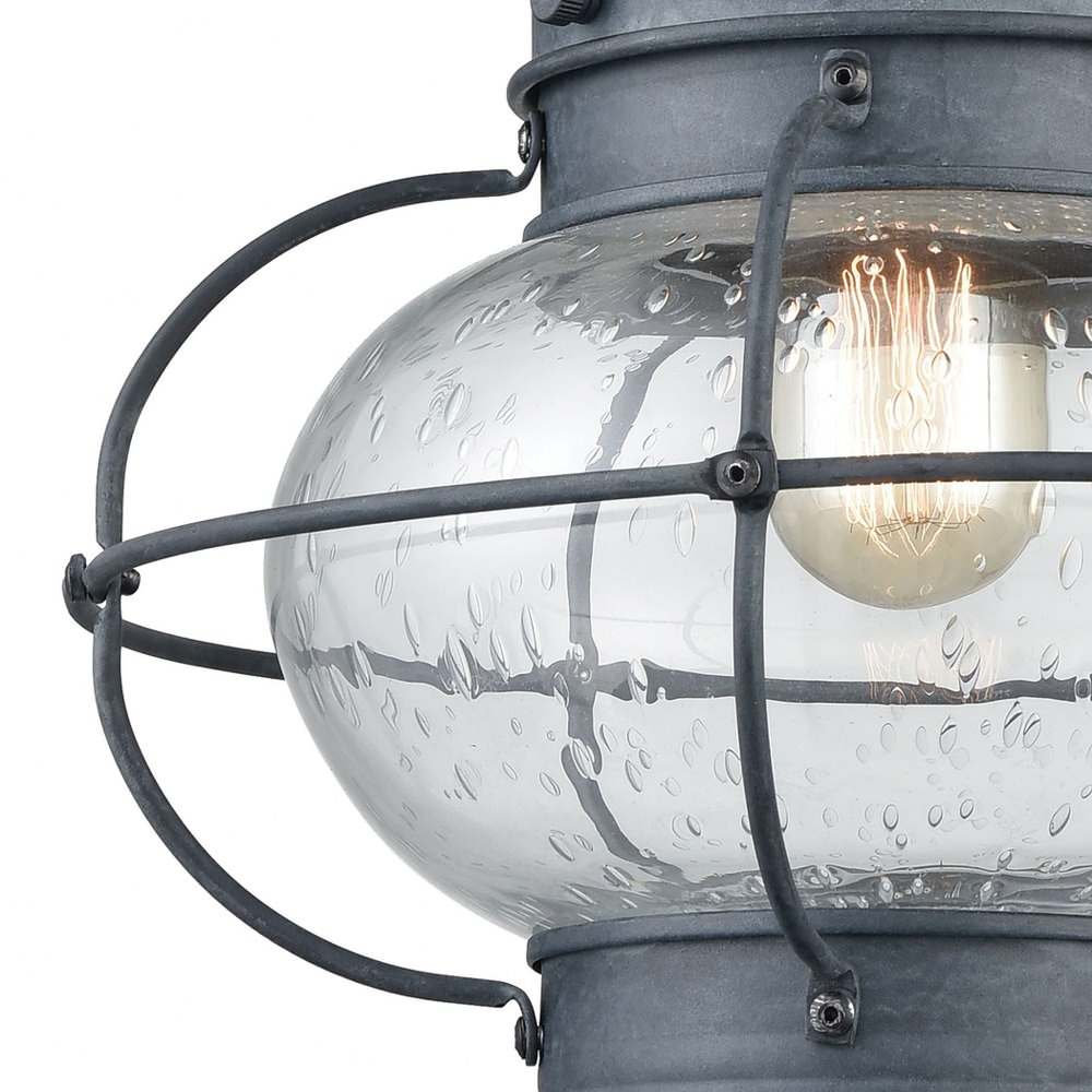 Caged One Light Globe Outdoor Wall Lantern - Coastal Style Porch Light ...